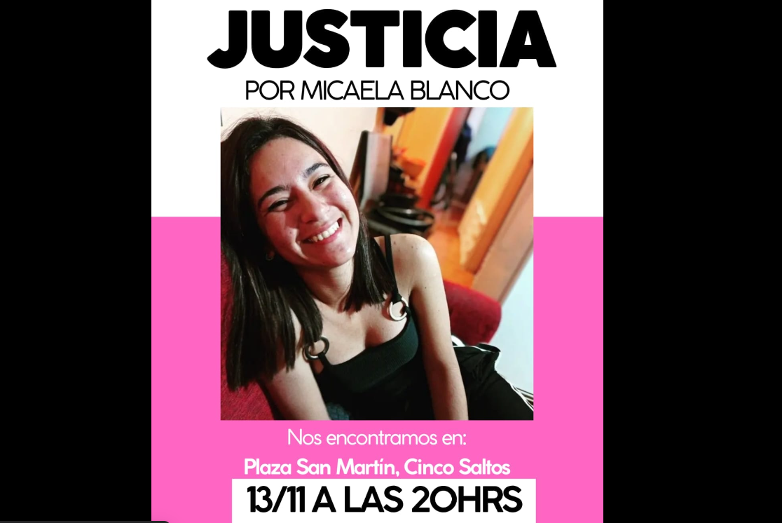 Pedirán justicia por Micaela Blanco este miércoles - centenariodigital